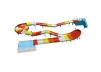 China Fiberglass Children Water Roller Coaster Slides Outdoor Pool Water Slide For Family With a Safety Height in Yellow for sale