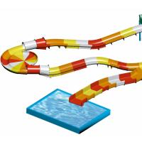 China Fiberglass Children Water Roller Coaster Slides Outdoor Pool Water Slide For Family With a Safety Height in Yellow for sale