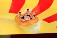 China 16m Platform Fun Aqua Park Fiberglass Water Slides Giant Space Water Slides for sale