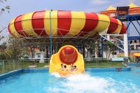 China 16m Platform Fun Aqua Park Fiberglass Water Slides Giant Space Water Slides for sale