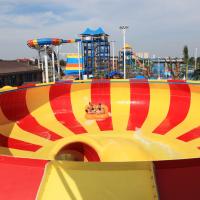China 16m Platform Fun Aqua Park Fiberglass Water Slides Giant Space Water Slides for sale