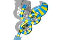 China Magic Flying Blanket Fiberglass Water Slides Platform 20m For Theme Park Project for sale