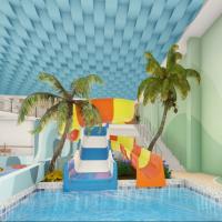 China Kids' group Slide Wide Slide Water Slides For Hotel Aqua Park Fiberglass Material for sale