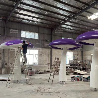China Customized IP Sculpture Fiberglass Vison Waterparks Playground Equipment Spray mushroom Aqua Play For Amusement Park Design Games for sale