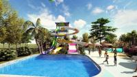 China Five Star Hotel Resort Toboggan Fiberglass Water Slide with 21m*15m*8m Size for Amusement Parks for sale