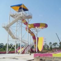 China Durable Fiberglass Boomerang Water Slide with 18.75m Height and 1080 Riders/Hour Capacity for Water Parks for sale