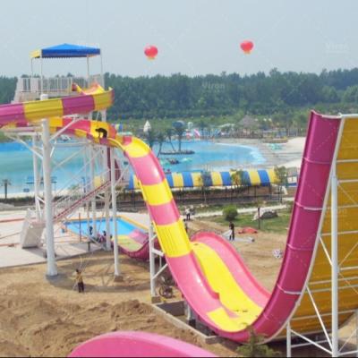 China Durable Fiberglass Boomerang Water Slide with 18.75m Height and 1080 Riders/Hour Capacity for Water Parks for sale