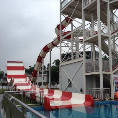 China Durable Fiberglass Boomerang Water Slide with Enclosed Tubes for High Speed Thrills and 18.75m Height for sale