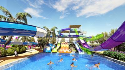 China Water Park Fiberglass Super Swing Adult Kids Water Slides Group Slide for sale