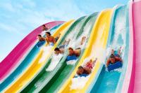 China Multi-Lane Rainbow Water Slide with Fiberglass Flume and Hot-Dip Galvanized Steel for High Throughput for sale