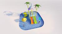 China Fiberglass Mini Water Play Structure with 3 Slides and Tipping Bucket for Kids Water Park - Maintenance-Free Design for sale
