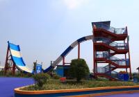 China 13m Platform Height U-Turn Water Slide with 480 Riders/Hour Capacity and 2-Person Raft for sale