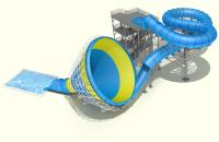 China Medium Tornado Water Slide with 13.5m Platform Height and Hot-Dip Galvanized Steel Structure for 360 Persons/Hour Capacity for sale
