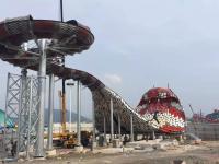 China King Cobra Fiberglass Water Slide with 16.4m Platform Height, 480-Person Capacity, and Hot-Dip Galvanized Steel Structure for sale