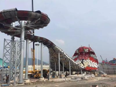 China King Cobra Fiberglass Water Slide with 16.4m Platform Height, 480-Person Capacity, and Hot-Dip Galvanized Steel Structure for sale