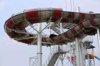 China King Cobra Fiberglass Water Slide with 16.4m Platform Height, 480-Person Capacity, and Hot-Dip Galvanized Steel Structure for sale