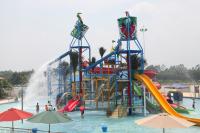 China Super Water Play Structure with Hand-laid Fiberglass Flume and Hot-dip Galvanized Steel Structure for Turnkey Support for sale