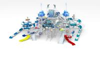 China Medium Water Play Structure with Hand-laid Fiberglass Flume and Hot-dip Galvanized Steel Structure for Turnkey Support for sale