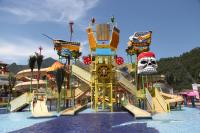 China Medium Water Play Structure with Hand-laid Fiberglass Flume and Hot-dip Galvanized Steel Structure for Turnkey Support for sale