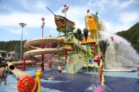 China Medium Water Play Structure with Hand-laid Fiberglass Flume and Hot-dip Galvanized Steel Structure for Turnkey Support for sale