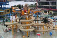 China Medium Water Play Structure with Hand-laid Fiberglass Flume and Hot-dip Galvanized Steel Structure for Turnkey Support for sale