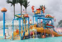 China Small Interactive Water House with Hand-laid Fiberglass Flume and Hot-dip Galvanized Steel Structure for Water Park Equipment for sale