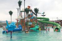 China Medium Water Play Structure with Hand-laid Fiberglass Flume and Hot-dip Galvanized Steel Structure for Water Park Equipment with Turnkey Support for sale