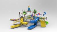 China Small Interactive Water House with Hand-laid Fiberglass Flume and Hot-dip Galvanized Steel Structure for Water Park Equipment for sale
