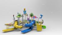 China Small Interactive Water House with Hand-laid Fiberglass Flume and Hot-dip Galvanized Steel Structure for Water Park Equipment for sale