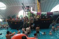 China Pirate Ship Water Play with Hand-laid Fiberglass Flume and Hot-dip Galvanized Steel Structure for Turnkey Support for sale