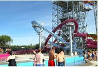 China Loop Water Slide with 16m Platform Height, 120-Person Capacity, and Hot-Dip Galvanized Steel Structure for sale