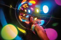 China Light Tunnel Slide with Flowing Light Effect - Night-time Attraction Fiberglass Water Slide for Water Parks for sale