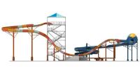 China Turning Point Water Slide - Smart Split-Track Double Raft High Capacity Fiberglass Water Slide for sale