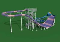 China Turning Point Water Slide - Smart Split-Track Double Raft High Capacity Fiberglass Water Slide for sale
