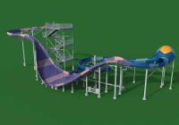 China Turning Point Water Slide - Smart Split-Track Double Raft High Capacity Fiberglass Water Slide for sale