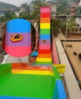 China U-Shaped Water Slide with 90° Vertical Drop Wall, 12m Platform Height, and 2-Person Raft for Thrill Seekers for sale