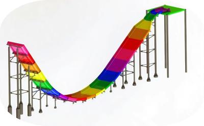China U-Shaped Water Slide with 90° Vertical Drop Wall, 12m Platform Height, and 2-Person Raft for Thrill Seekers for sale