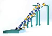 China Dragon Slide 9m Platform Height 2 Parallel Tubes 50m Long Enclosed Tube Fiberglass Water Slide for sale