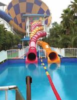 China Dragon Slide 9m Platform Height 2 Parallel Tubes 50m Long Enclosed Tube Fiberglass Water Slide for sale