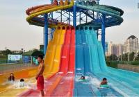 China Octopus Slide - 6 Racing Lanes Multi-Lane Water Slide with Customizable Platform and Mat Riding for sale