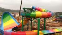 China 18m High Fiberglass Sky Pit Slide with 12m Super Bowl and 4-Person Raft Thrill Ride for sale