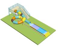 China Kids' Water Slide with Fiberglass Material for Fast Installation and Customized Length in Aqua Park for sale