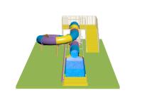 China Kids' Water Slide with Fiberglass Material for Fast Installation and Customized Length in Aqua Park for sale