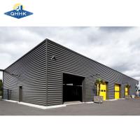 China Spacious Large Outdoor Commercial Steel Structure Garage With Rolling Shutter Door for sale