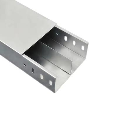 China Galvanized Finish Trough Cable Trays Rectangular Simple and Hassle-free Installation for sale