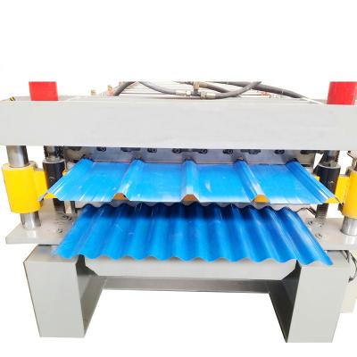 China PLC Control Machining Center Double Layer Glazed Tile Cold Roof Roll Forming Machine for sale