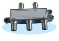 China 50MHz 75 Ohms 4 Way CATV Splitter Zinc Alloy Housing Indoor for sale