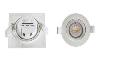 China CCT Changeable Indoor LED Downlights 5W IP54 Black Square Recessed for sale
