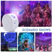 China 15.2cm 7.4cm Water Wave LED Projector Light 100V Moon Star Night Light for sale