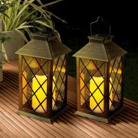 China Wireless Outdoor Decorative Solar Lanterns IP44 0.06W Warm White for sale